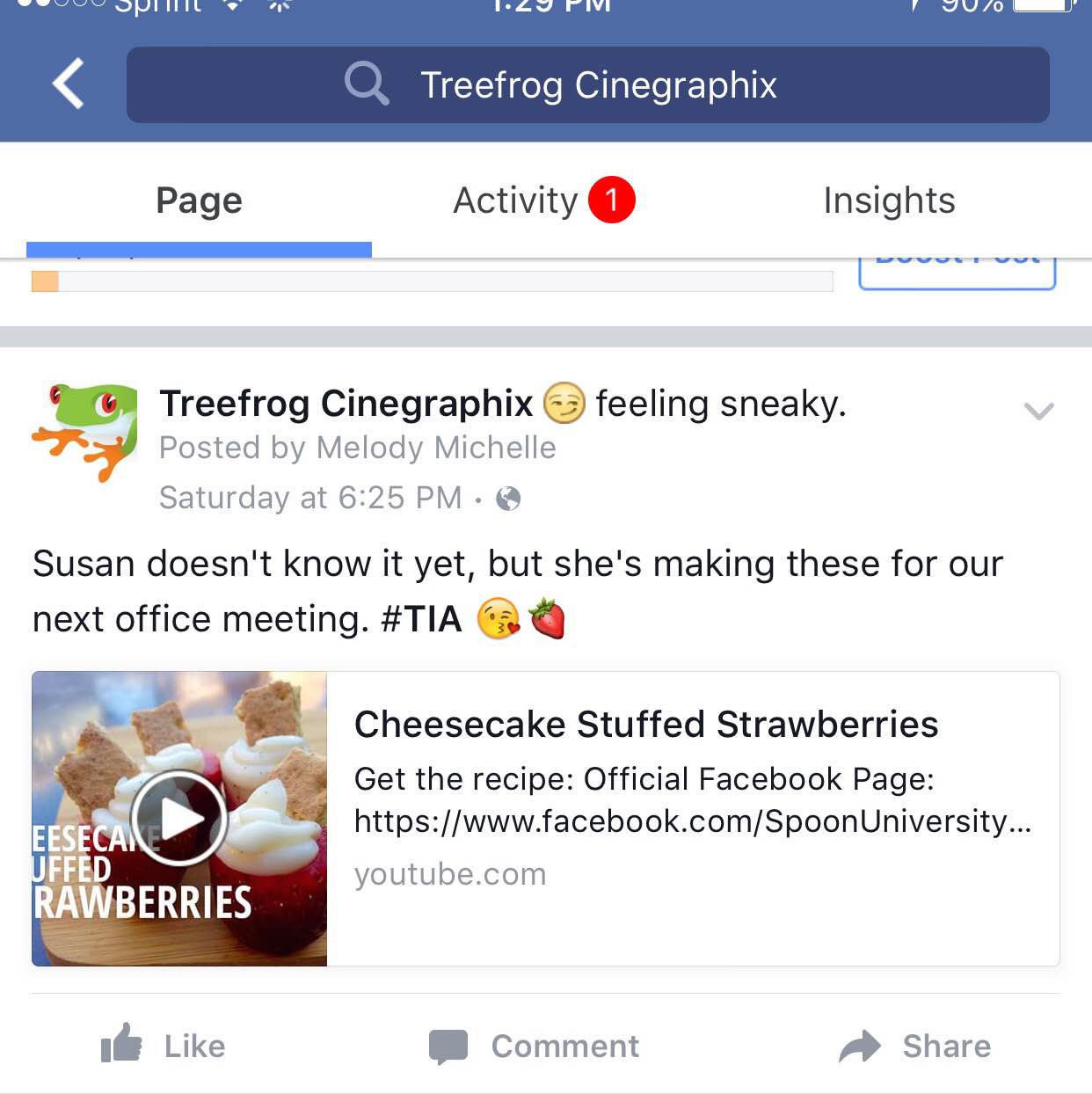 Share Facebook Post to Your Profile | Treefrog Cinegraphix